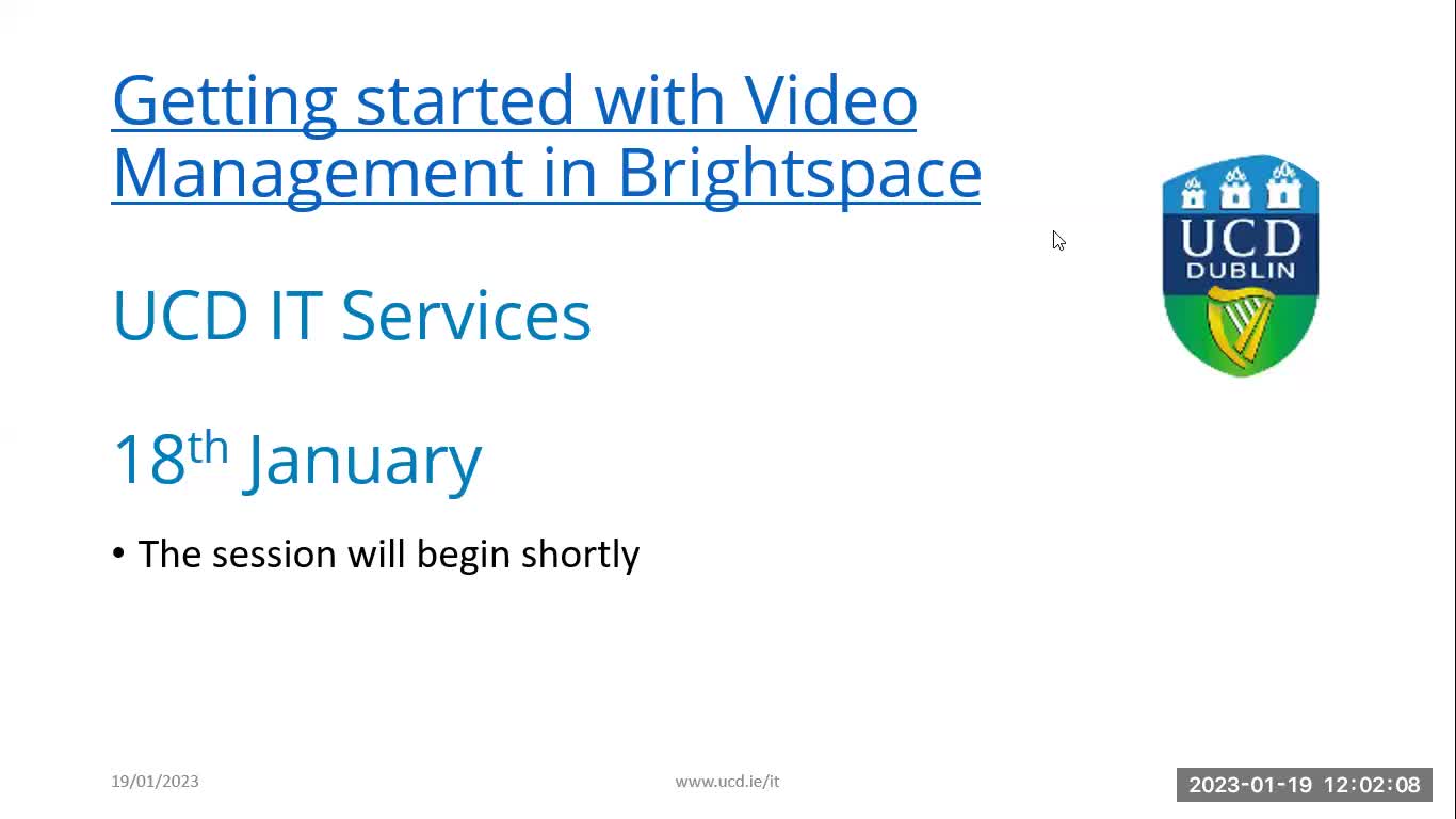 University College Dublin Enterprise Video Platform
